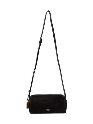 Khaite Kye Mini Suede And Leather Cross-body Bag - Black