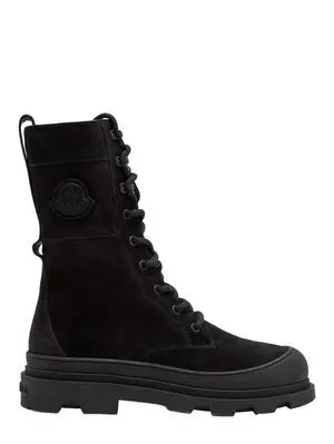Moncler Vera High Suede Mid-calf Boots - Black