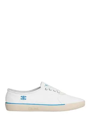 Celine Alan Sneaker In Canvas And Suede Calfskin - White