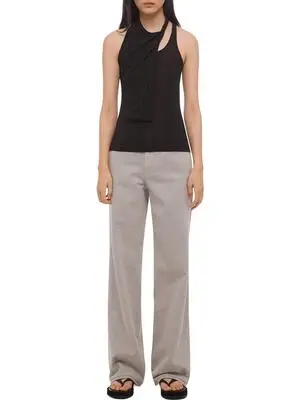 Helmut Lang Asymmetric Twist Tank Top - Black
