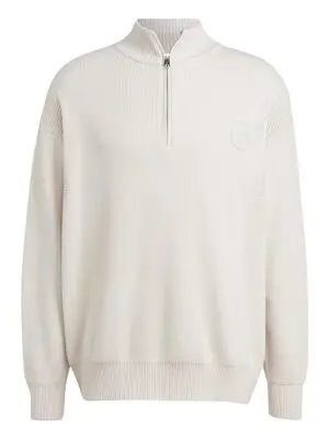 Adidas Originals Club Knit Half-zip Sweater - Beige