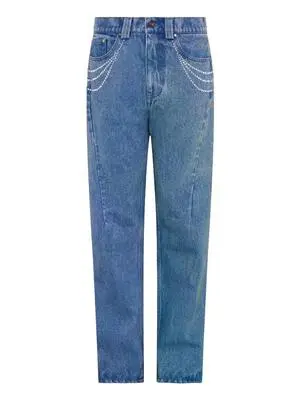 Paris Georgia Jewelled Straight Leg Jeans - Blue