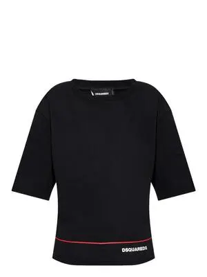 Dsquared2 Logo Print Short Sleeve T-shirt - Black