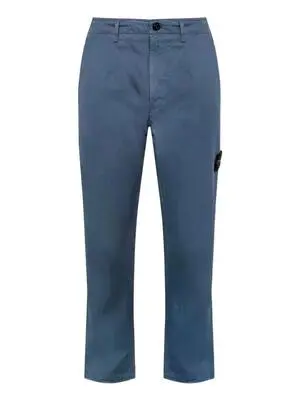 Stone Island Logo Patch Trousers - Blue