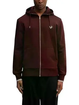 Fred Perry Embroidered Zip-up Hoodie - Red