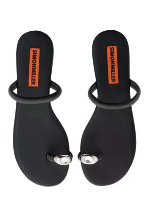 SIMONMILLER Pipe Crystal-embellished Flat Sandals - Black