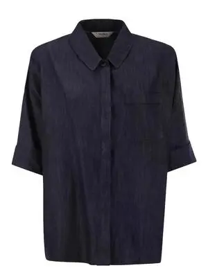 Max Mara Short-sleeve Denim Shirt - Blue