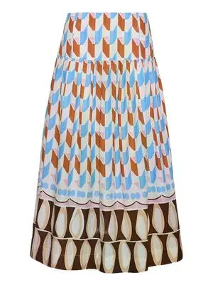 Cara Cara Diya Geometric-print Maxi Skirt - Brown
