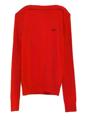 Loewe Anagram Embroidered Boat Neck Sweater - Red