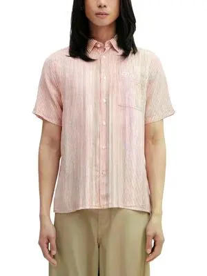 Barbour Deerpark Striped Short-sleeve Shirt - Red