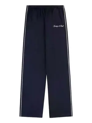 SPORTY & RICH Logo Embroidered Side Stripe Track Pants - Blue
