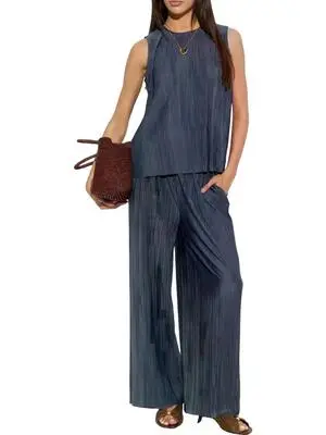 SAMSOE SAMSOE Palazzo Pants - Blue