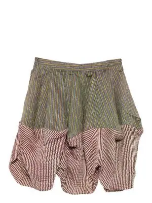 KIKO KOSTADINOV Stripe Pattern Bubble Hem Mini Skirt - Grey