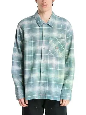 Dickies Forest Check-print Chest-pocket Shirt - Blue
