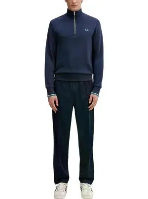 Fred Perry Quarter-zip Cotton Sweater - Blue