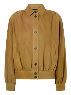 Saint Laurent Suede Shirt Jacket - Neutrals