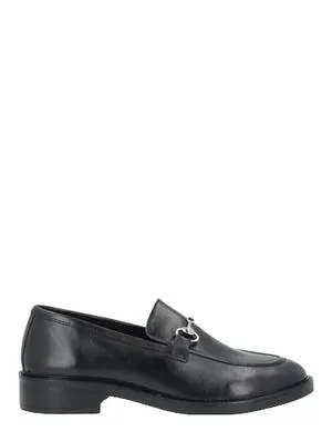 EMANUÉLLE VEE Leather Loafers With Appliqués - Black