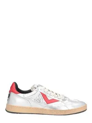 4B12 Low-top Distressed Metallic Leather Sneakers - Silver