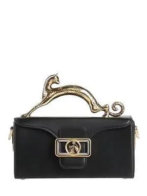 LANVIN Leather Minaudière Bag With Embellished Top Handle - Black
