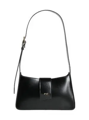 N°21 Medium Leather Shoulder Bag - Black