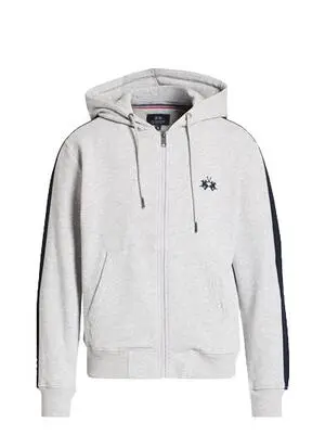 LA MARTINA Two-tone Embroidered Logo Hoodie - Grey