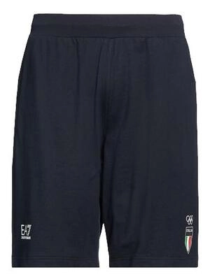 EA7 Cotton Jersey Athletic Shorts - Blue
