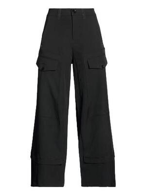 High Wide-leg Cargo Pants - Black