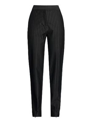 GANNI Tapered Pinstriped Jersey Pants - Black