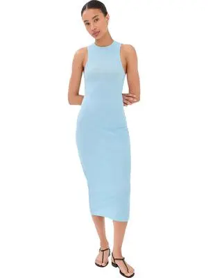 Wardrobe.NYC Ribbed Racer Dress - Cloud
