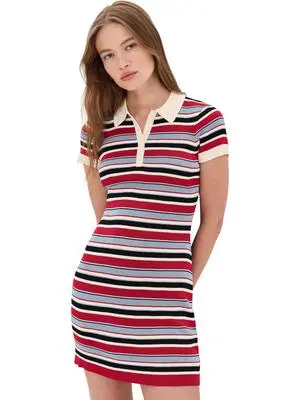 ROWING BLAZERS Knit Polo Mini Dress - Red