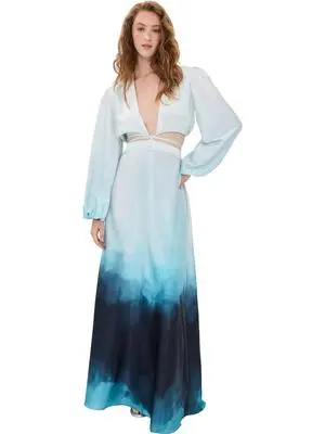 DIARRABLU Amal Ombré Print Maxi Dress - Skye Blu