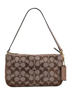 COACH Crystal Signature Jacquard Plaza Bag - Mushroom
