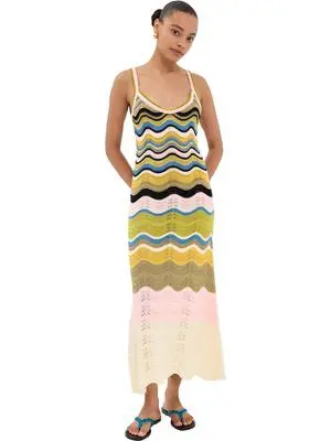 La DoubleJ Chevron Sundress - Multicolor White/green/pink