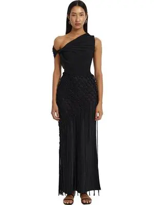 SIGNIFICANT OTHER Oceane Maxi Skirt With Hand-Woven Macramé And Fringe