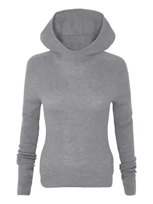 THE FRANKIE SHOP Danae Hooded Knit Top - Grey