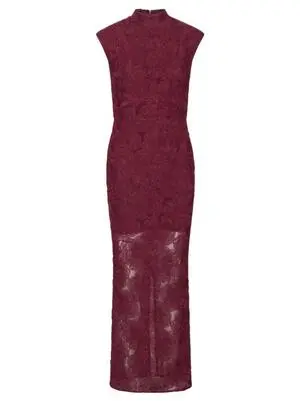 ROTATE BY BIRGER CHRISTENSEN Floral Mesh Maxi Dress - Red