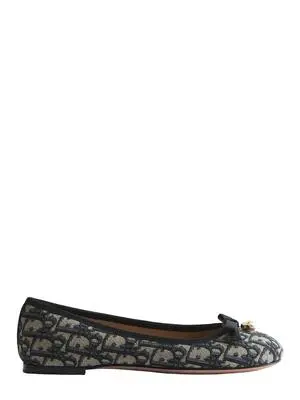 Dior Ballerina Flats With Cd Signature Bow - Black