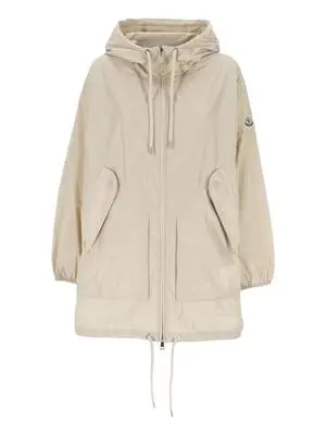 Moncler Melia Hooded Raincoat - Beige