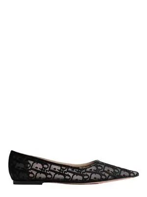 Dior Adiorable Ballet Flats With Oblique Motif - Black