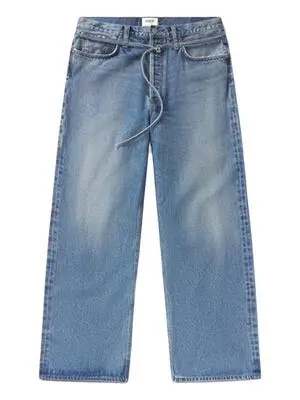 AGOLDE Emmi Belted Wide-leg Jeans - Blue