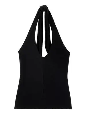 AMI Paris Jersey Backless Top - Black