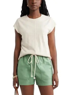 Caslon Short Sleeve Cotton Tee - Beige Shell