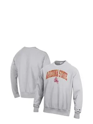 Champion Arizona State Sun Devils Distressed Arch Logo Reverse Weave Sweatshirt - Gray