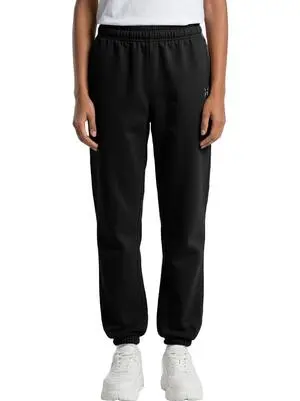 DALIX Relaxed Fleece Track Pants With Embroidered Butterfly Detail - Black