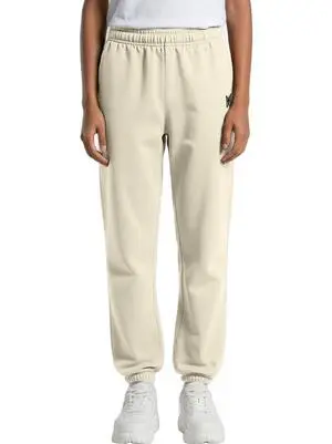 DALIX Relaxed Fleece Track Pants With Embroidered Butterfly Detail - Butter
