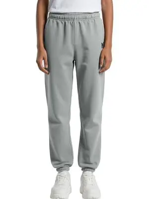 DALIX Relaxed Fleece Track Pants With Embroidered Butterfly Detail - Storm