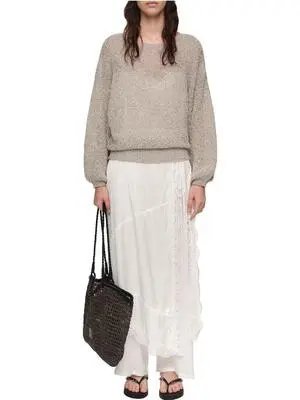 Bimba Y Lola Metallic Batwing Sweater - Silver