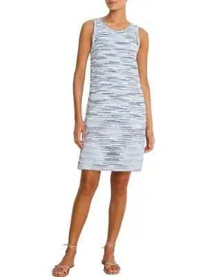 NIC+ZOE Space Dye Sleeveless Sweater Dress - Blue Multi