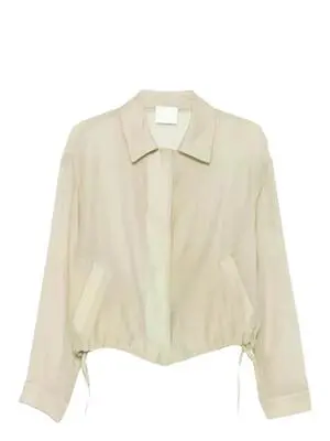 Sú Drawstring-hem Shirt-style Jacket - Neutrals