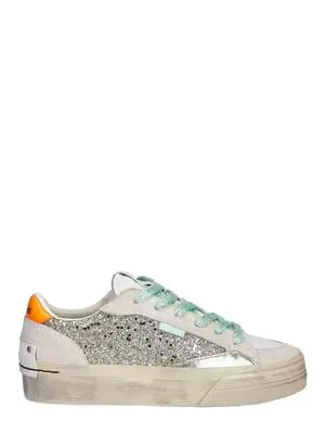 CRIME LONDON Soho Glitter-detail Panelled Sneakers - Neutrals